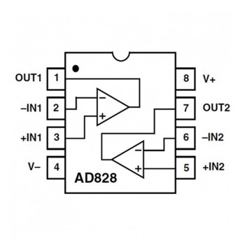 آی سی اپ امپ AD828A دارای پکیج SOP8
